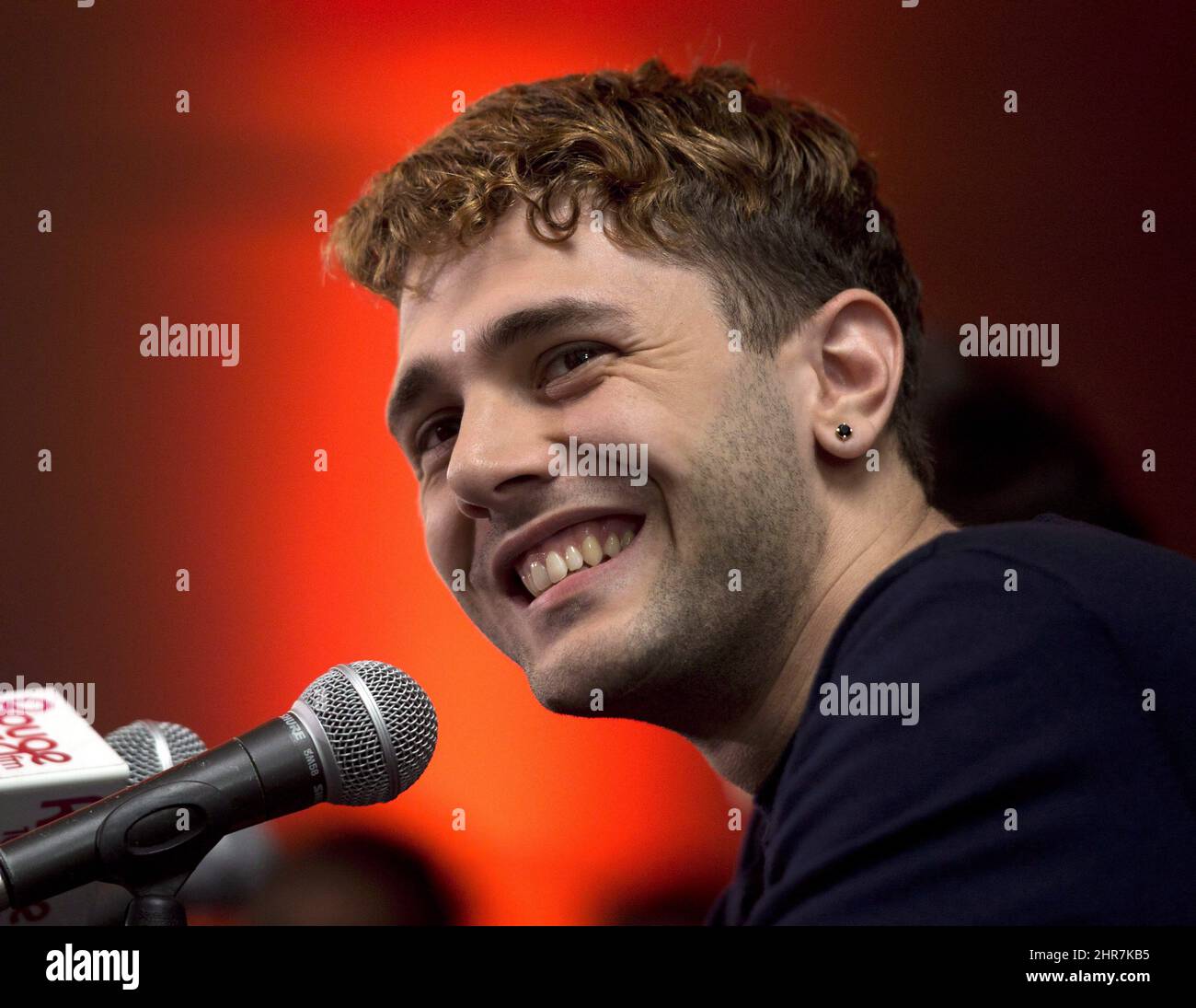 Actor and director Xavier Dolan speaks to the media at a news ...