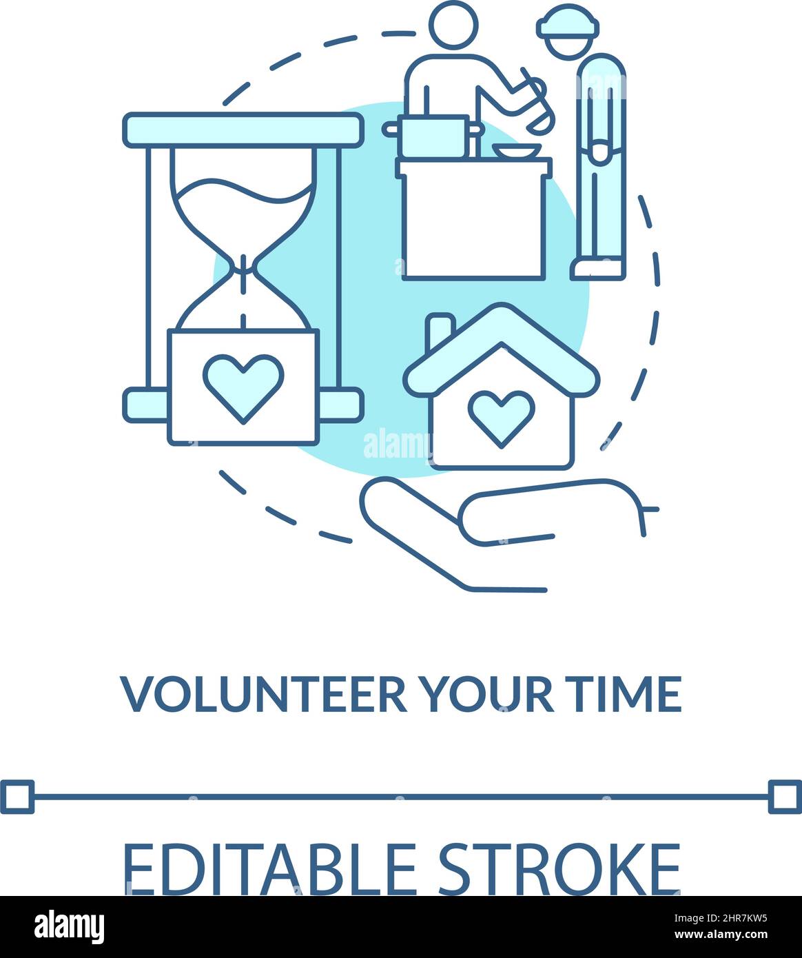 Volunteer your time turquoise concept icon Stock Vector Image & Art - Alamy