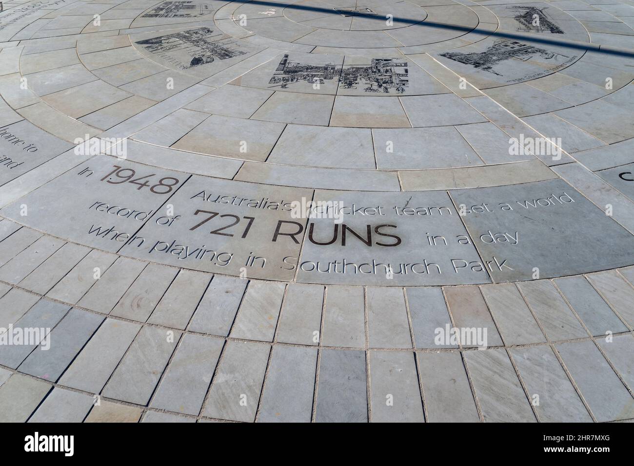 Newly unveiled wayfinding stone circle at the top of the High Street in ...