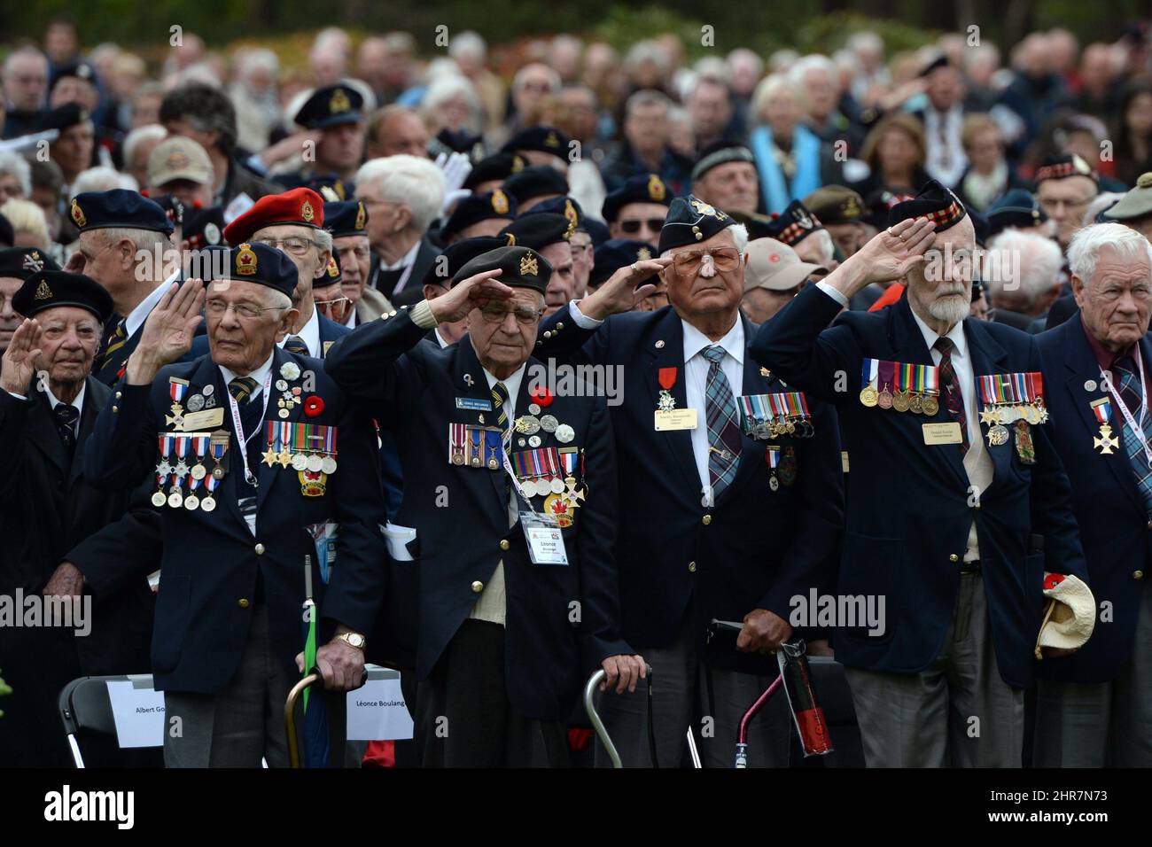Canadian Second World War veterans take part in a commemorative ...