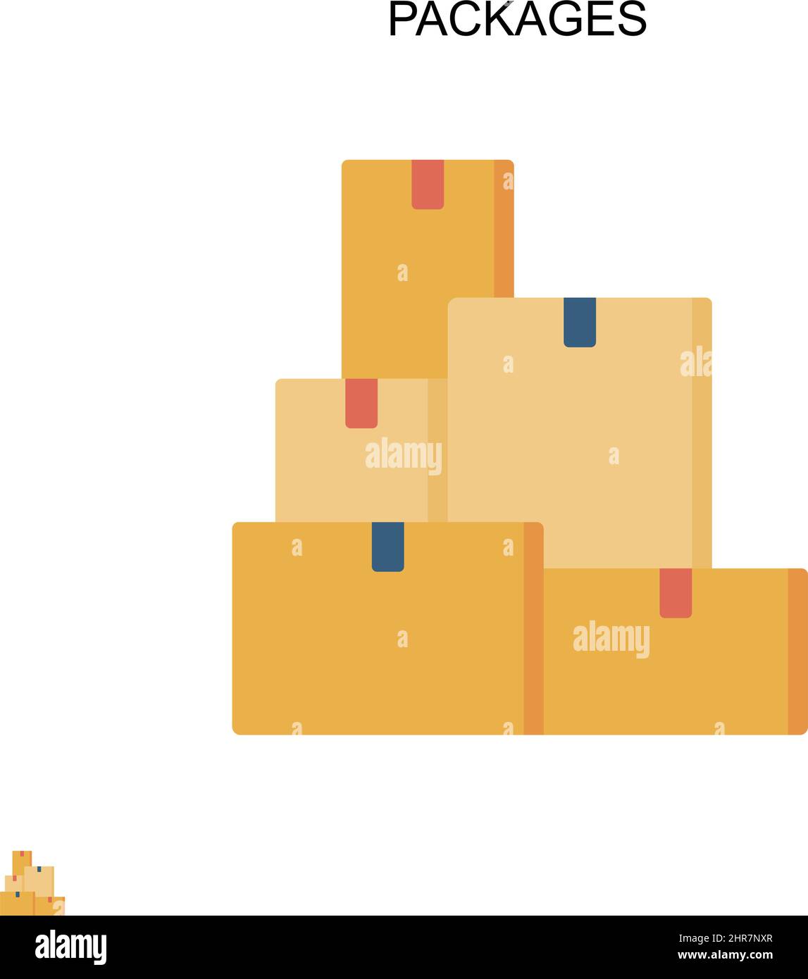 Packages Simple vector icon. Illustration symbol design template for ...