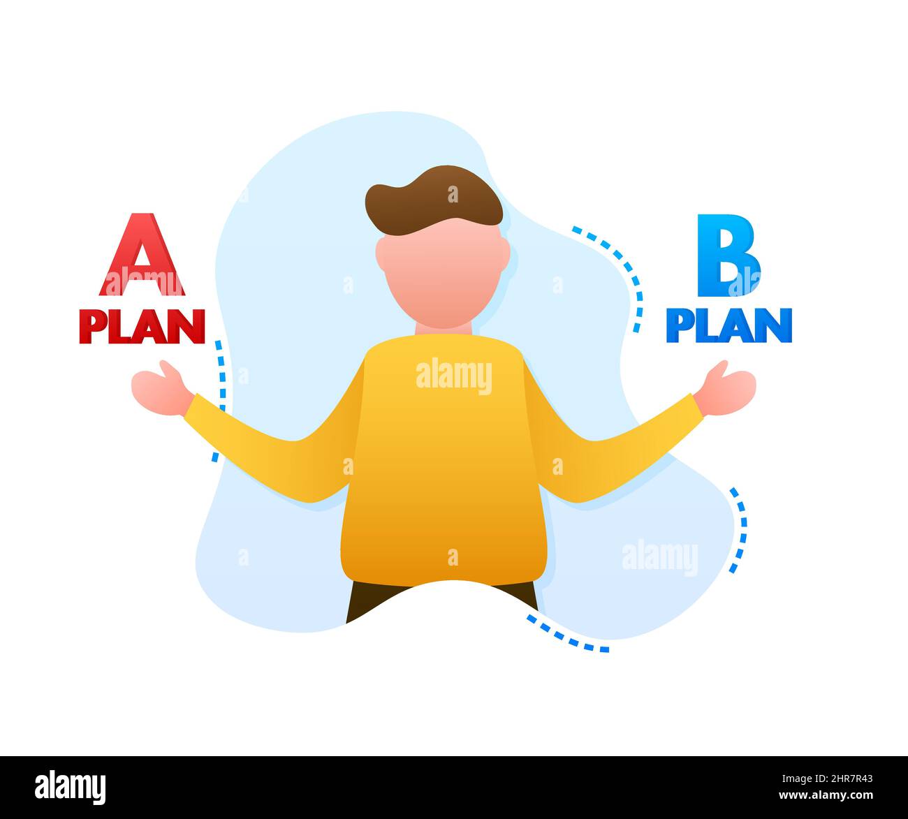 Man choosing between two options. Plan A nad B. Vector stock ...
