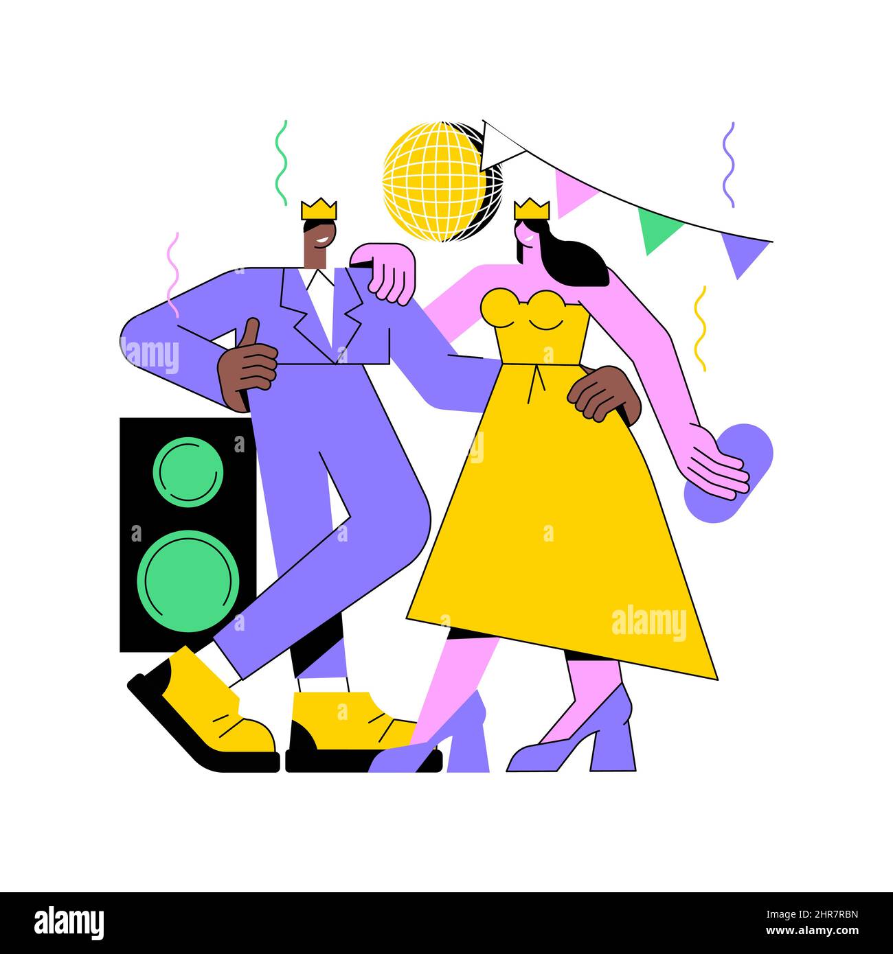 Prom party abstract concept vector illustration. Prom night invitation ...