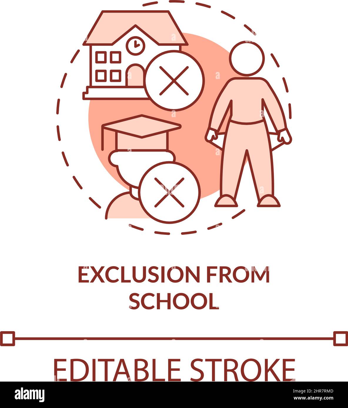 Exclusion from school terracotta concept icon Stock Vector Image & Art ...