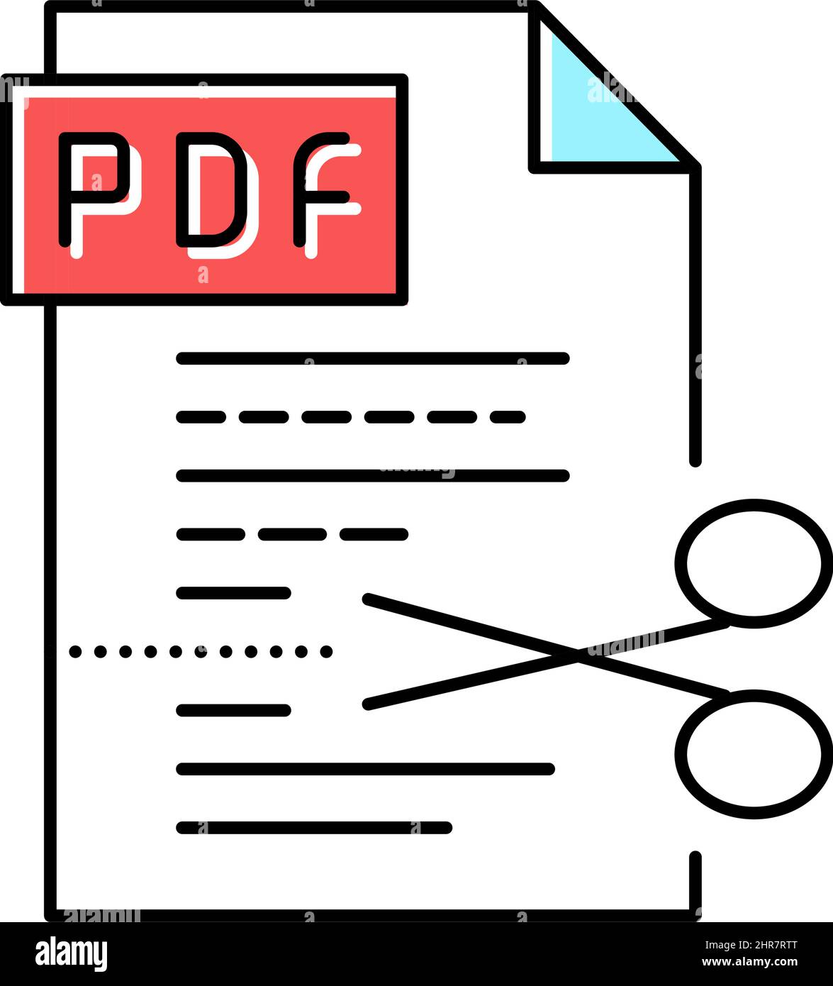 cutting pdf file color icon vector illustration Stock Vector Image ...