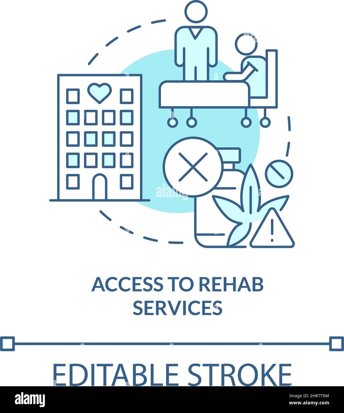 Access to rehab services turquoise concept icon Stock Vector Image ...