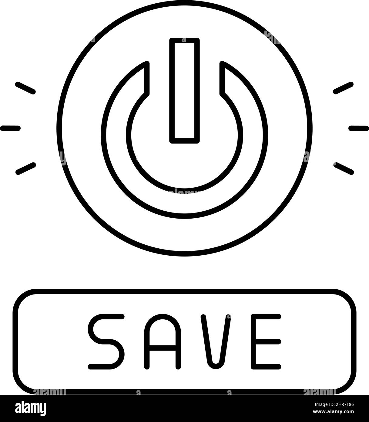 power on off button energy saving line icon vector illustration Stock ...