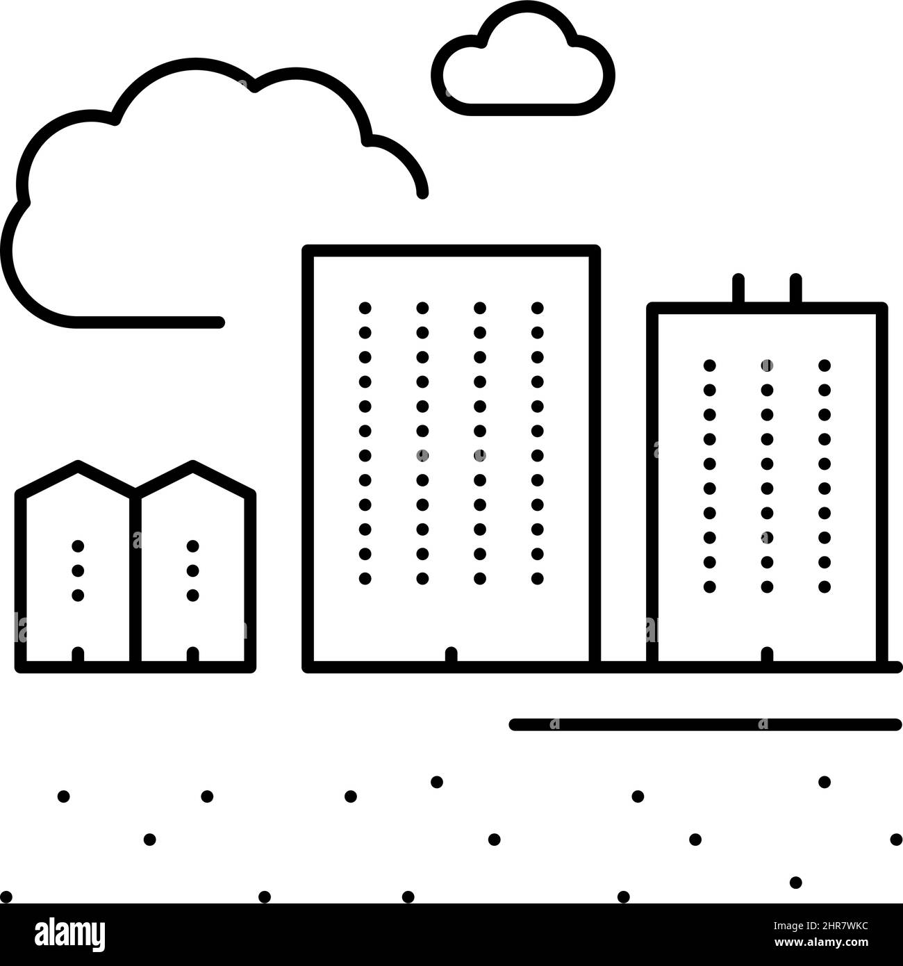 residential apartment zone land line icon vector illustration Stock ...