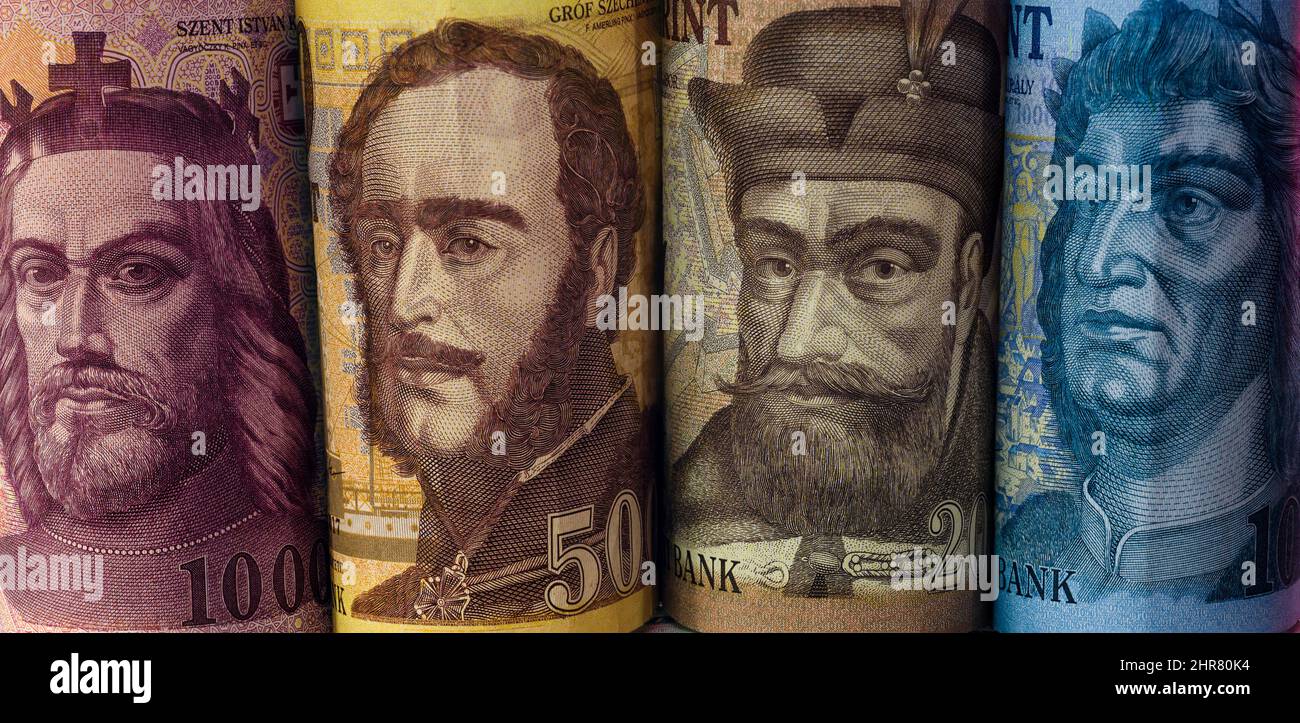 Hungarian Forint Bank Notes Macro Stock Photo - Alamy