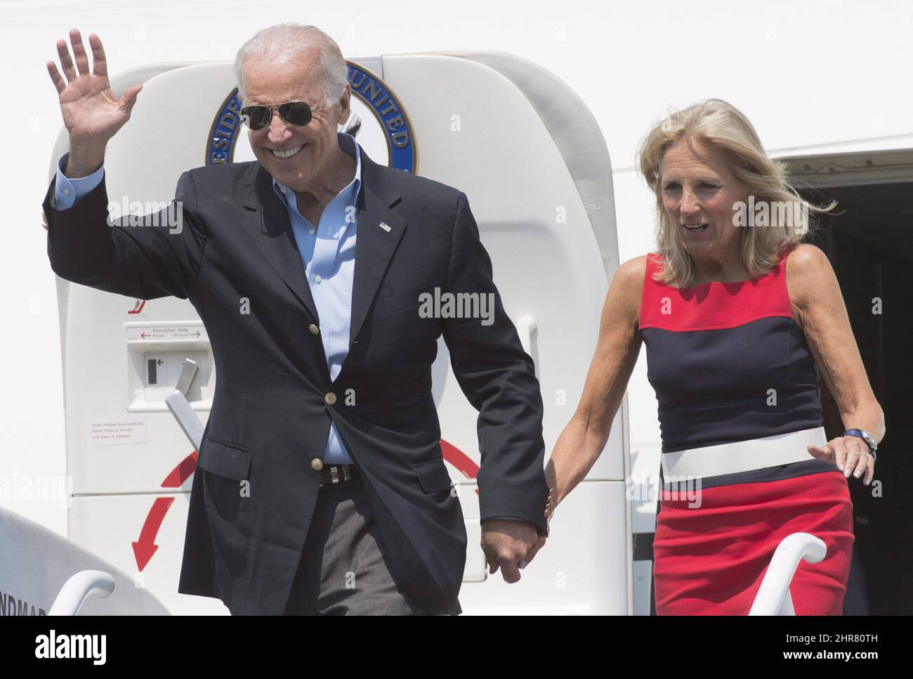 United States Vice President Joe Biden And His Wife Dr Jill Biden Arrive At The Airport In