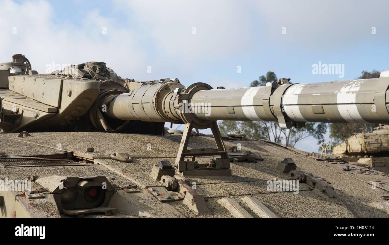 Israel made main battle tank Merkava Mark I on display in the 7th ...
