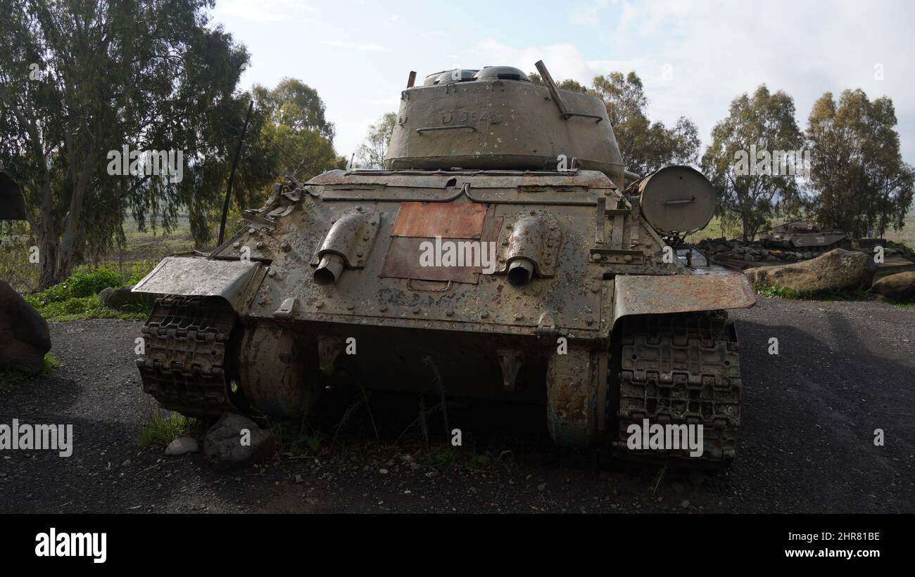 T-34-55 tank Syrian modernization of Soviet-made T-34-85 on display in ...
