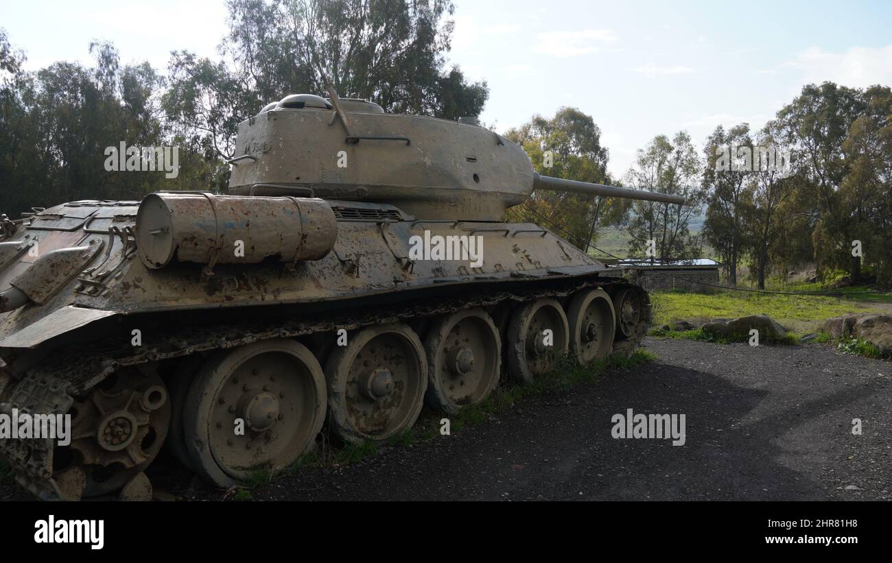 T-34-55 tank Syrian modernization of Soviet-made T-34-85 on display in ...