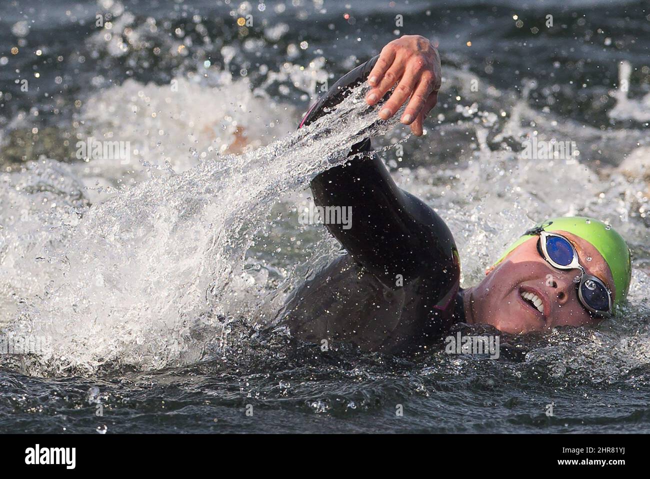 Canada's Paula Findlay competes in the swimming section of the the ...