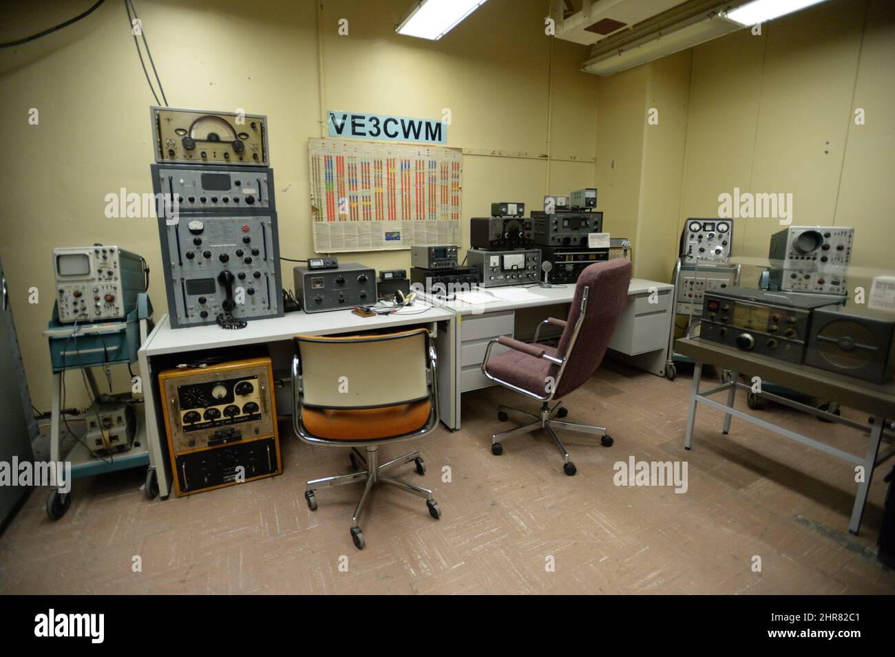 A radio room at the Diefenbunker, Canada's Cold War Museum, in Carp ...