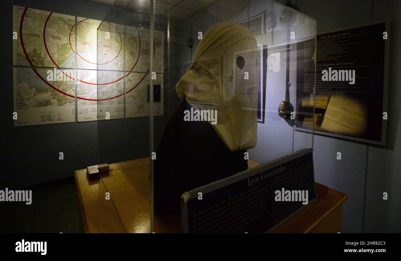 A display shows a model of Igor Sergeievich Gouzenko at the ...