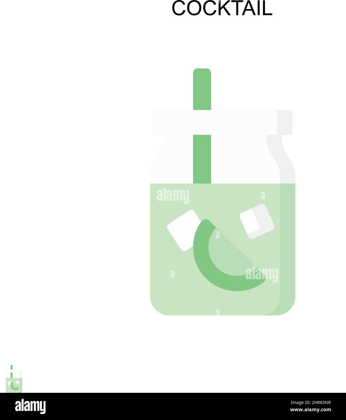 Cocktail Simple vector icon. Illustration symbol design template for ...