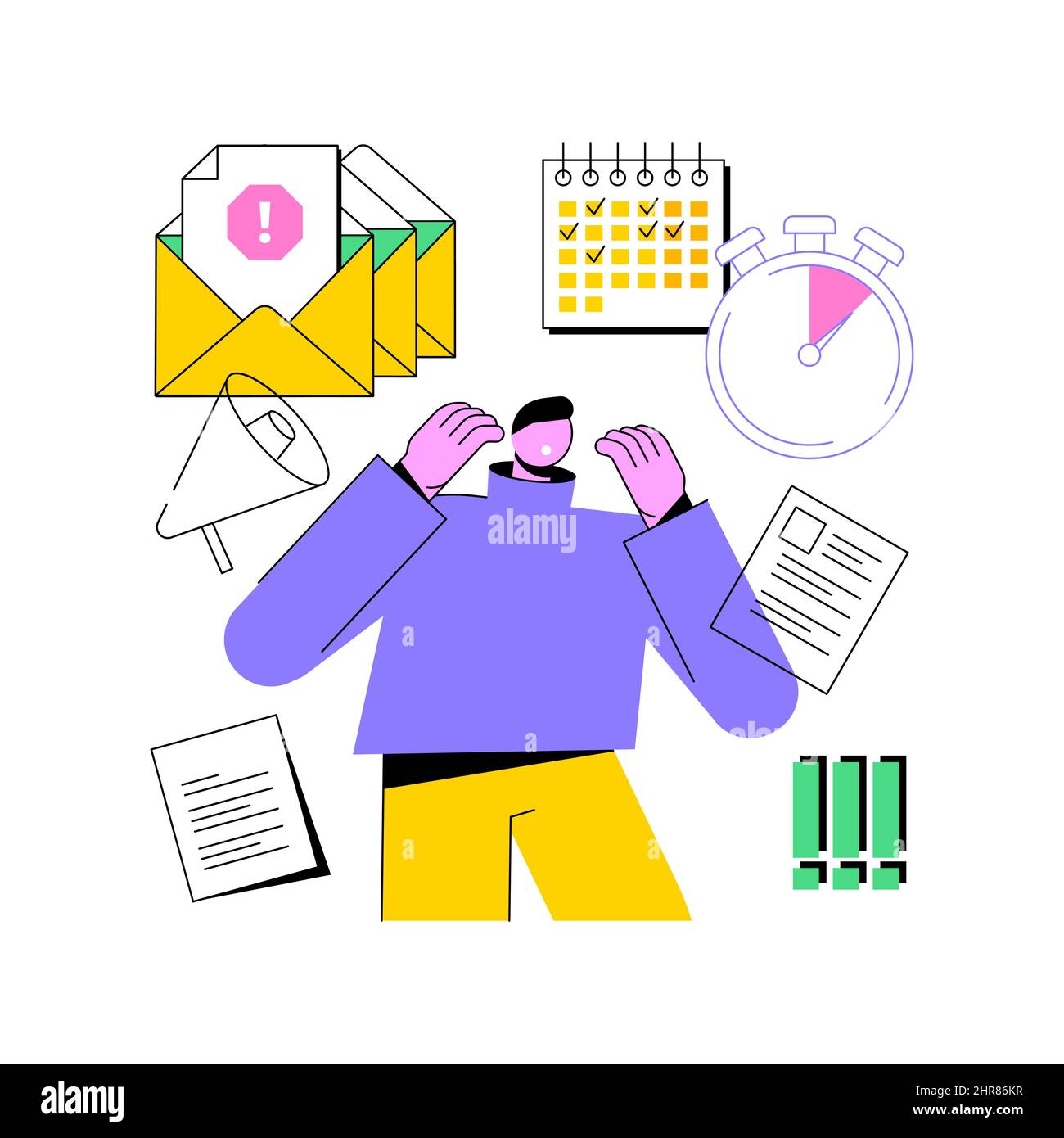 Work pressure abstract concept vector illustration. Stress management ...