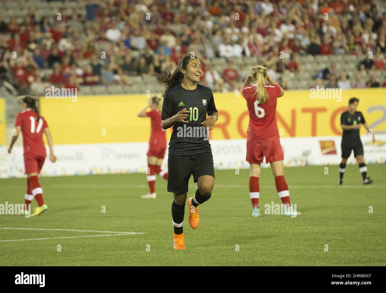 Mexico's Stephany Mayor (10) smiles after scoring Mexico's second goal ...