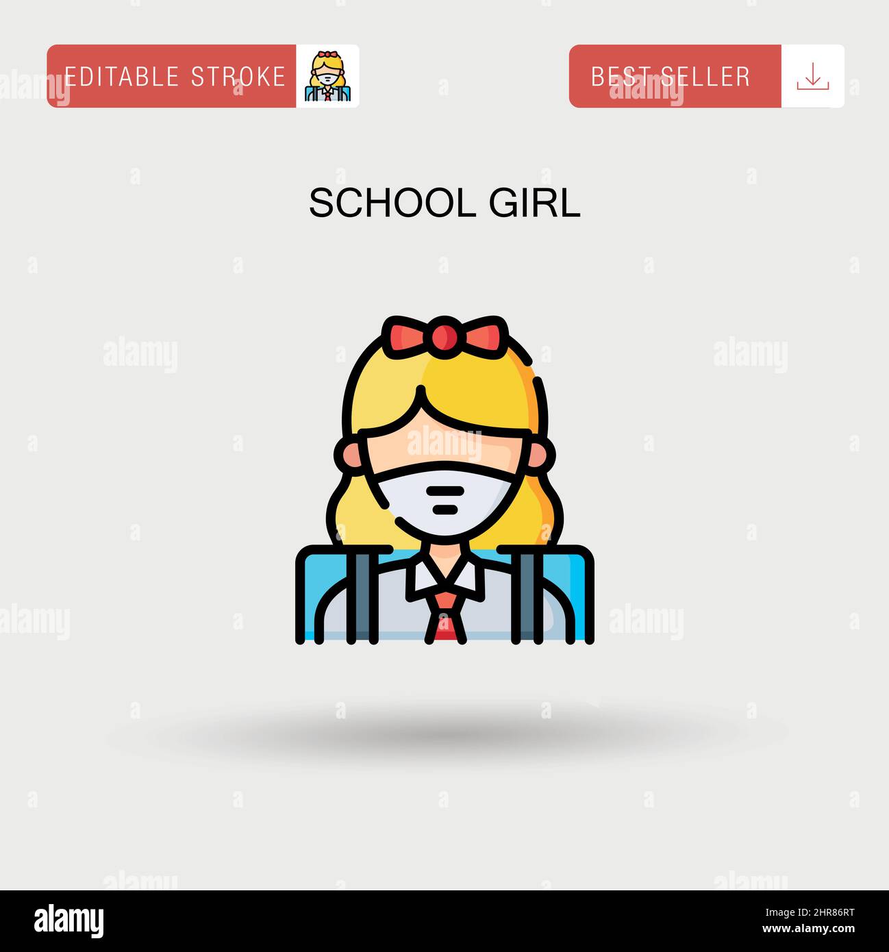 School girl Simple vector icon Stock Vector Image & Art - Alamy