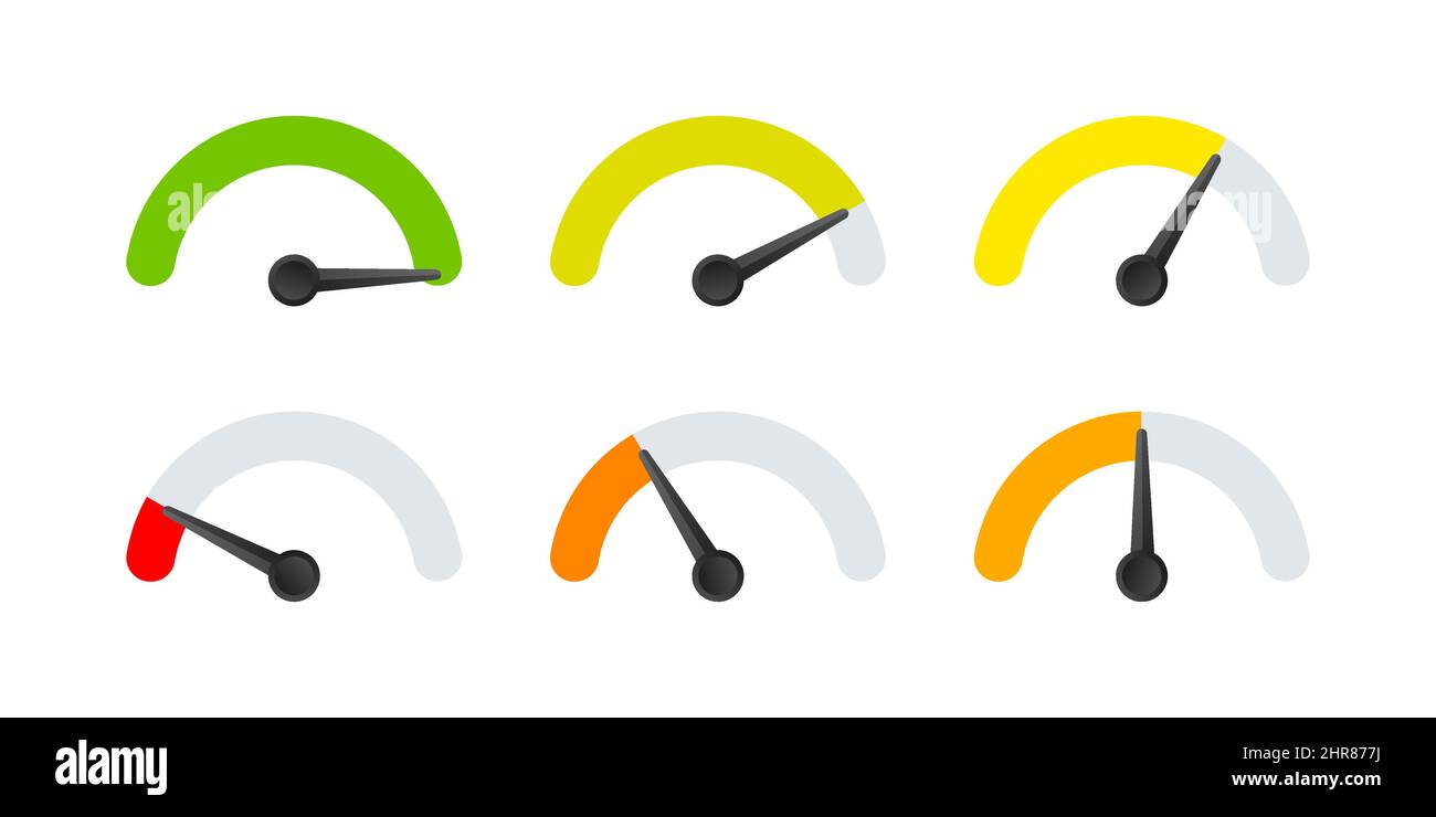 Risk icon on speedometer. High risk meter. Vector stock illustration ...