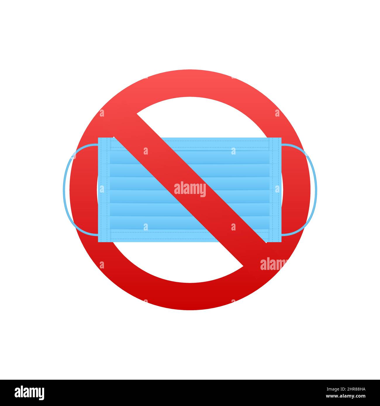 No masks red stock sign. Absence of medical masks in pharmacy. Vector ...