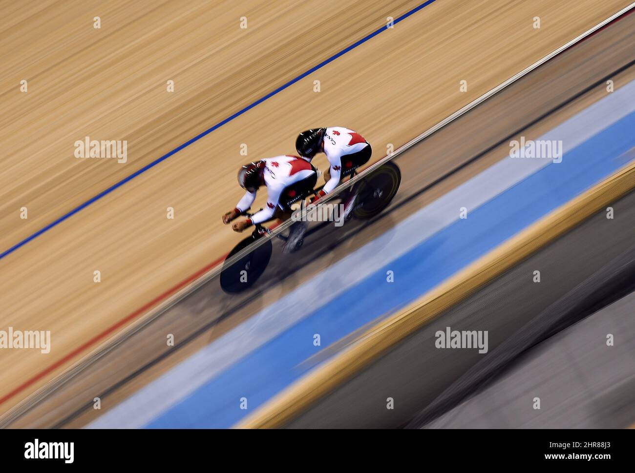 Alexandre Cloutier and Daniel Chalifour of Canada compete in the 4000m ...