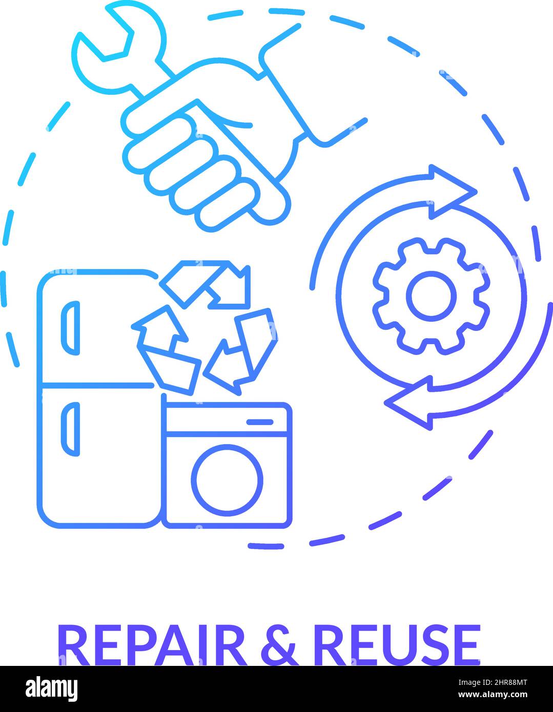 Repair and reuse blue gradient concept icon Stock Vector Image & Art ...