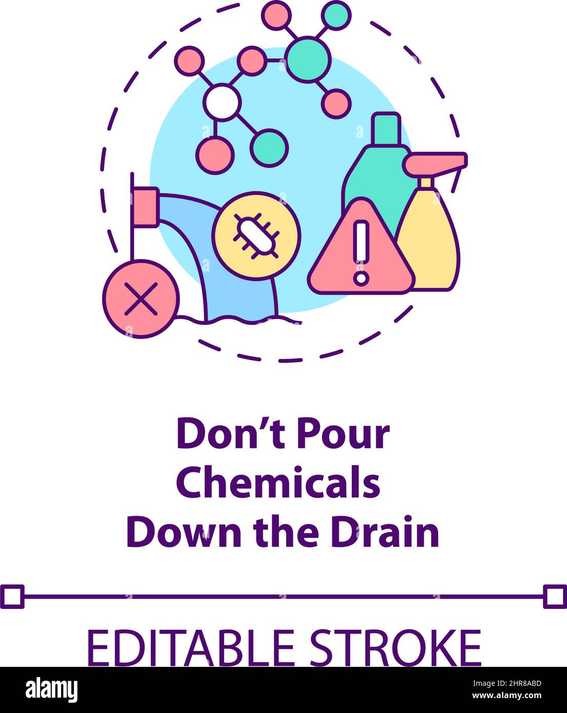Dont pour chemicals down drain concept icon Stock Vector Image & Art ...