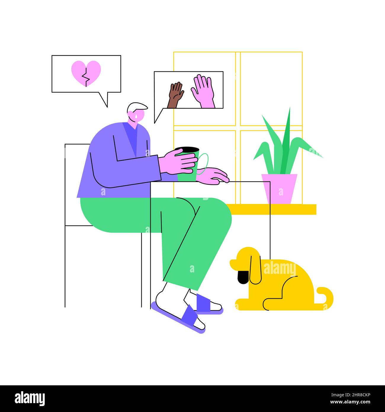 Social isolation abstract concept vector illustration. Social ...