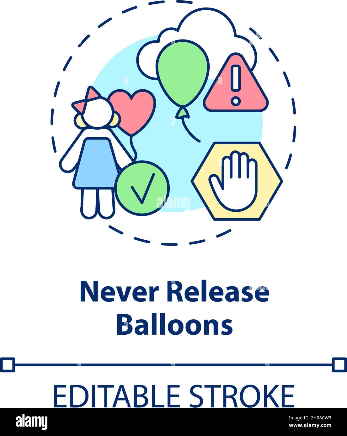 Never release balloons concept icon Stock Vector Image & Art - Alamy