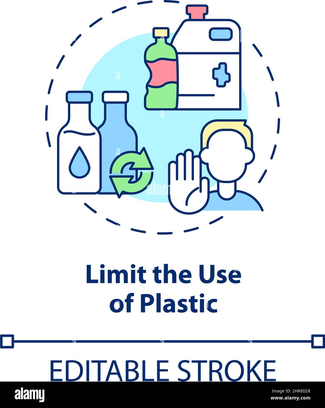 Limit plastic usage concept icon Stock Vector Image & Art - Alamy