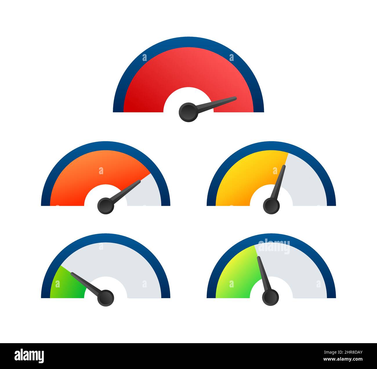 Risk icon on speedometer. High risk meter. Vector stock illustration ...