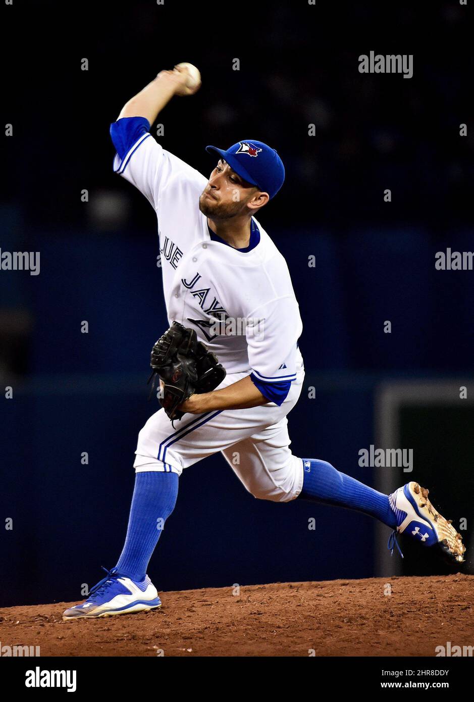 Toronto Blue Jays' starting pitcher Marco Estrada works against the New ...
