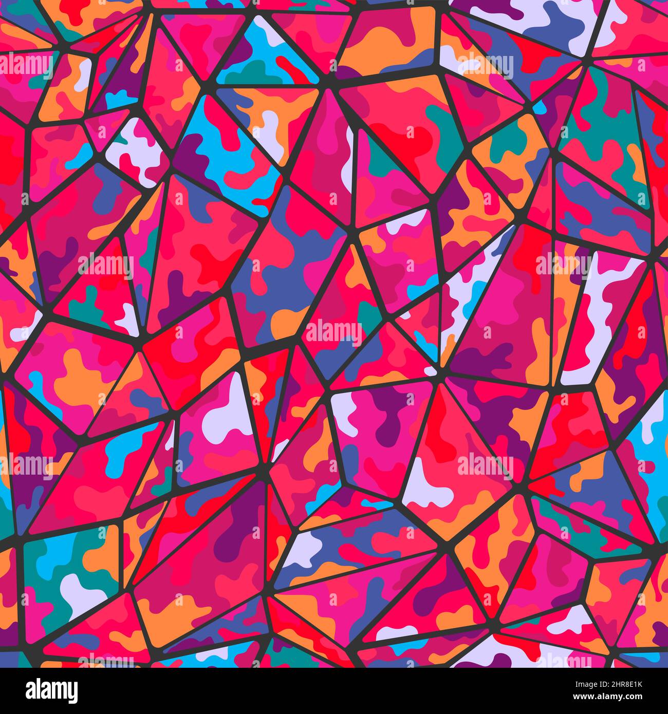 Seamless background of geometric shapes. Freehand illustration Stock ...