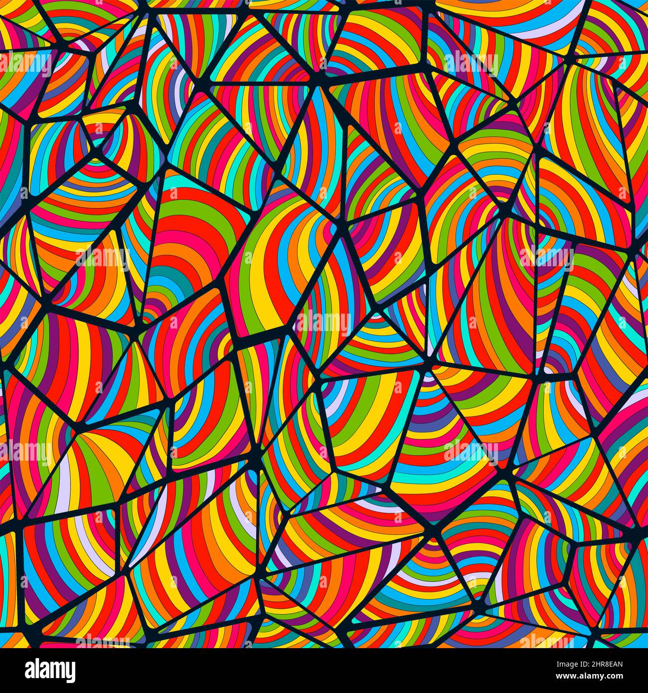 Seamless background of geometric shapes. Freehand illustration Stock ...