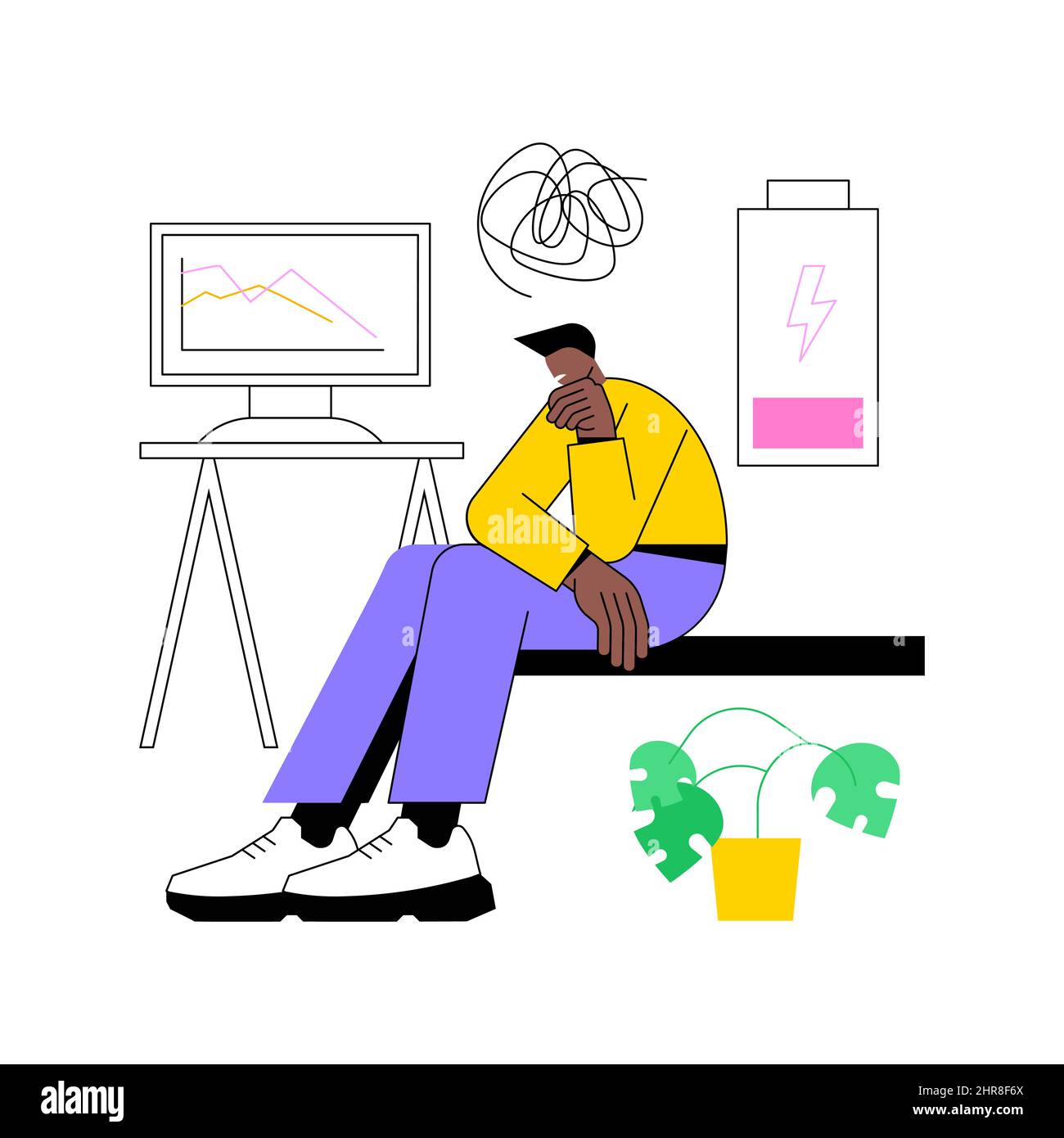 Emotional burnout abstract concept vector illustration. Psychological ...