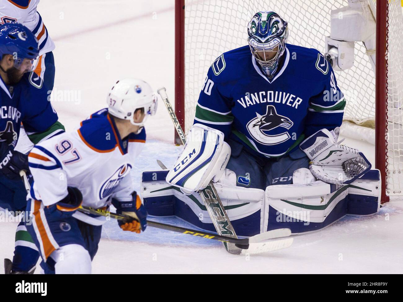 Vancouver Canucks goaltender Ryan Miller (30) makes a save against ...