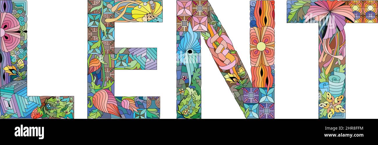 Handwritten word Lent. Start of fasting, The symbol of the Christian ...