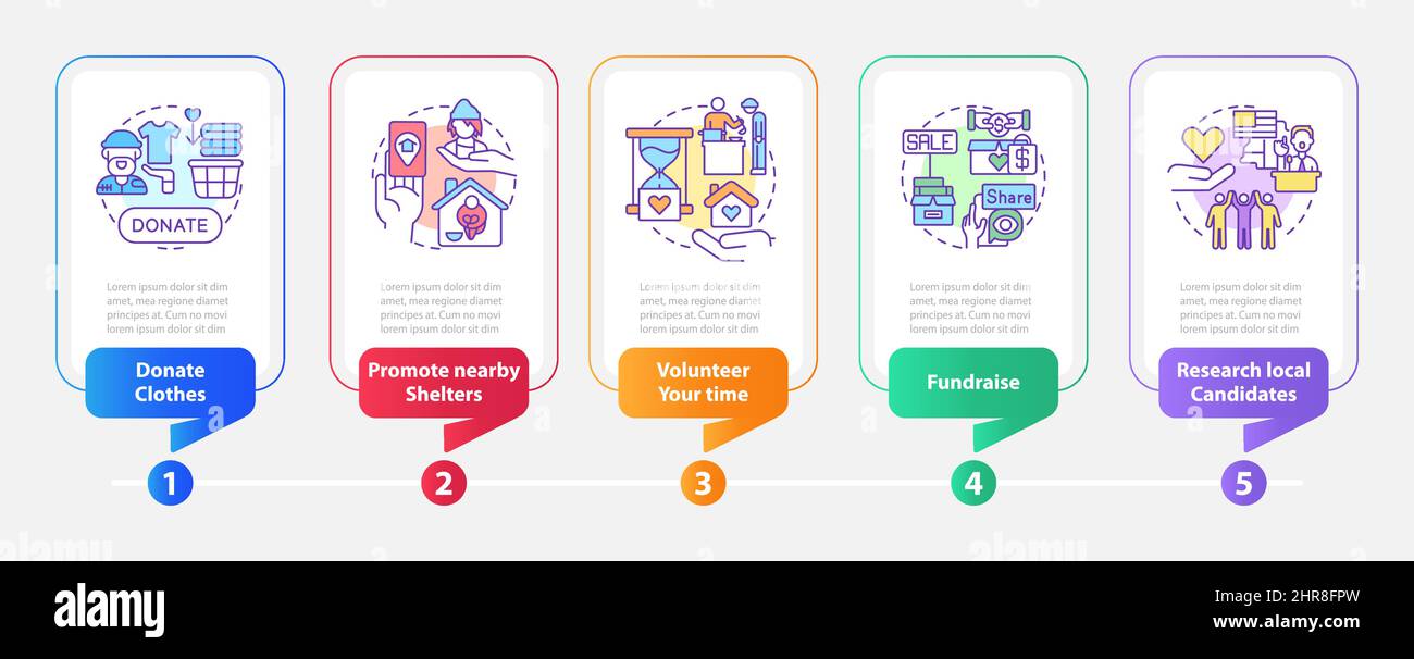 Providing support to homeless people rectangle infographic template ...