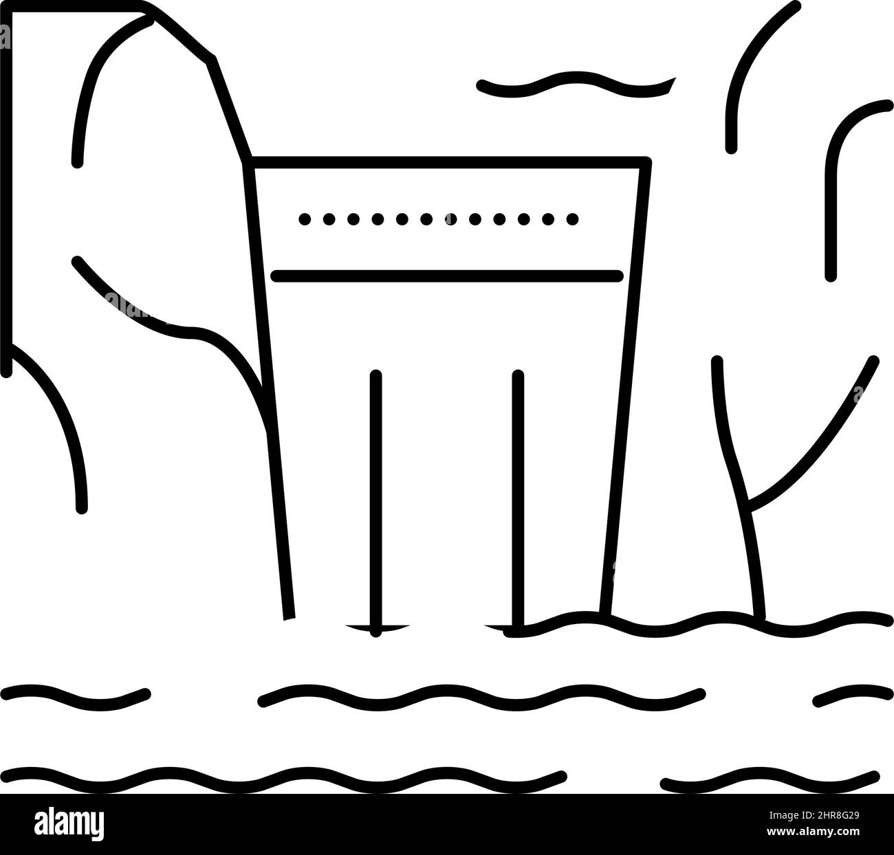 dam water line icon vector illustration Stock Vector Image & Art - Alamy