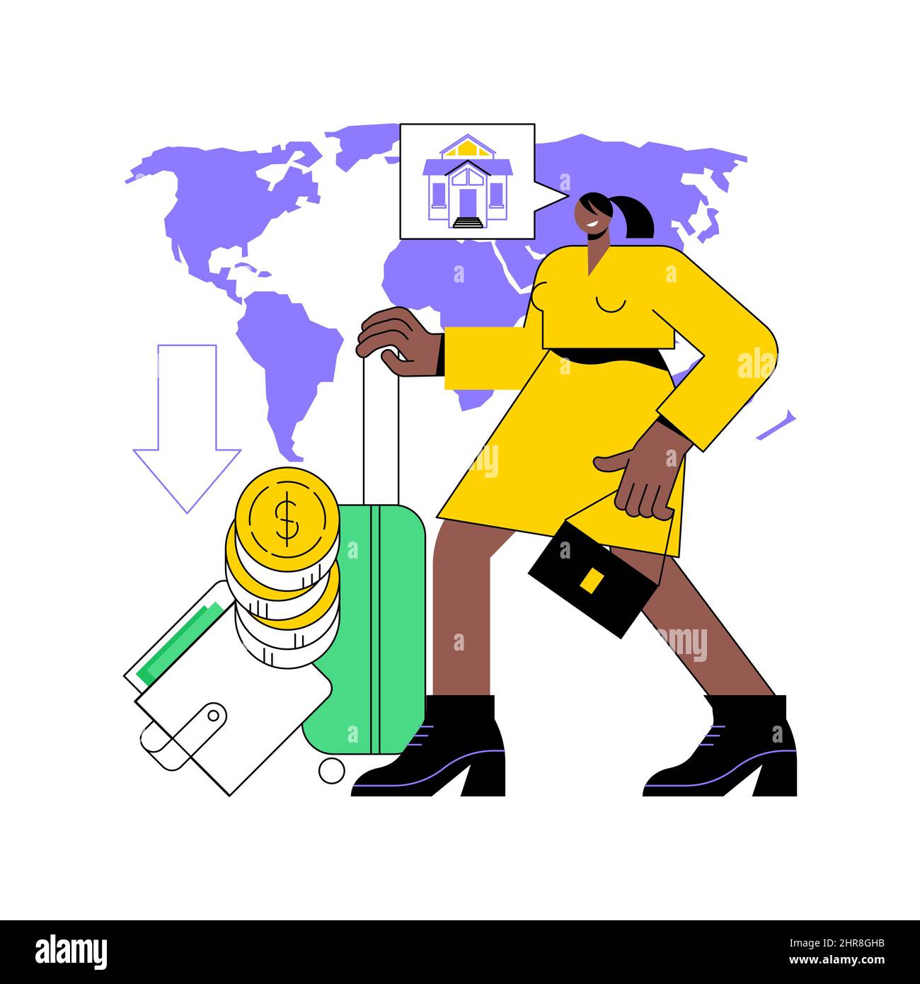 Repatriation grant abstract concept vector illustration. Salary and ...