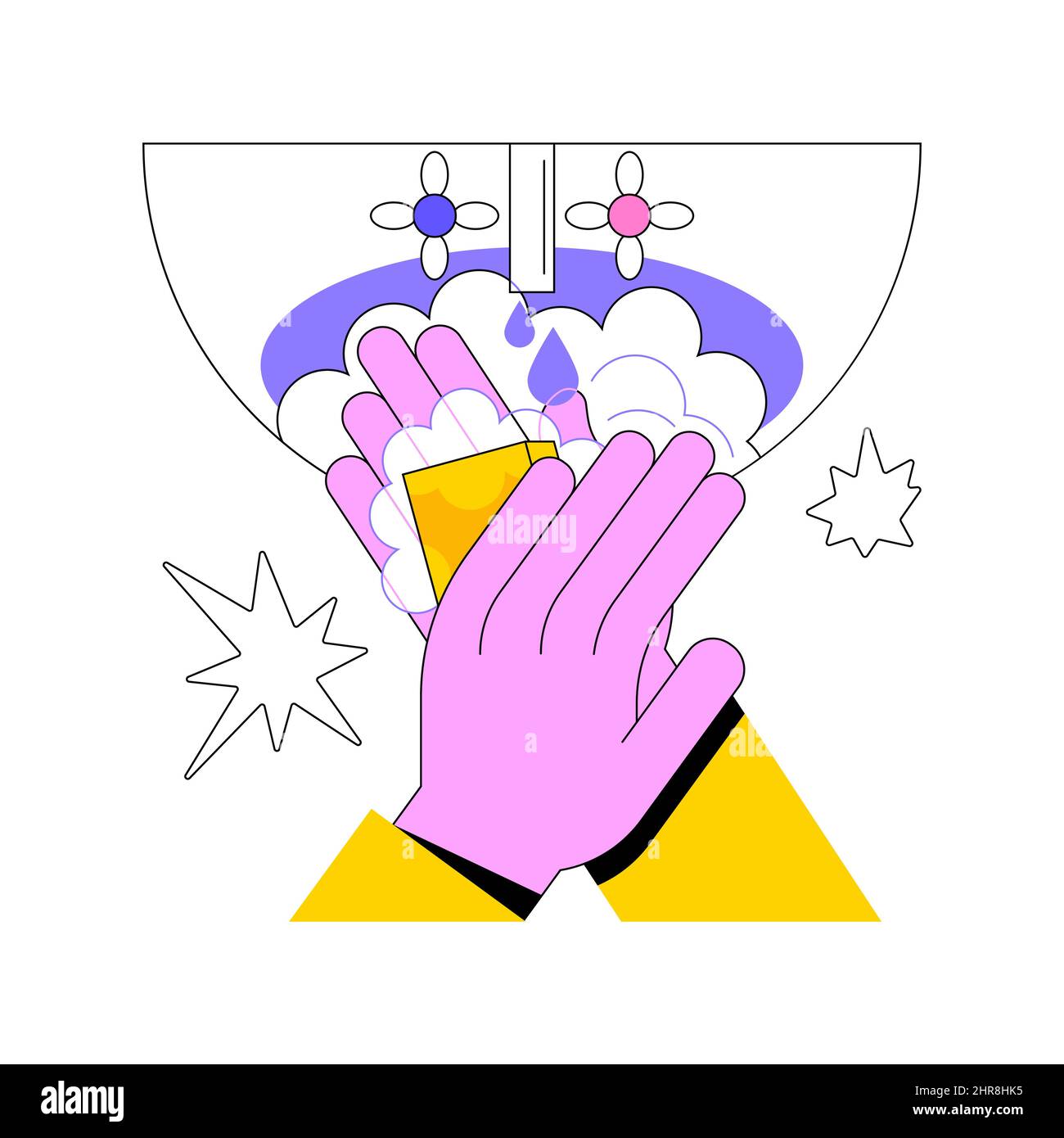 Wash your hands abstract concept vector illustration. Prevent virus ...