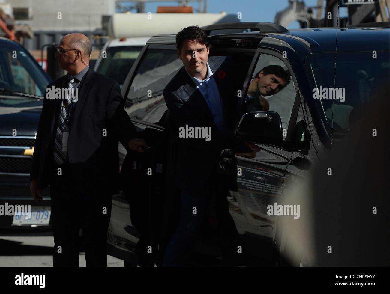 Prime minister-designate Justin Trudeau enters his car after taking a ...