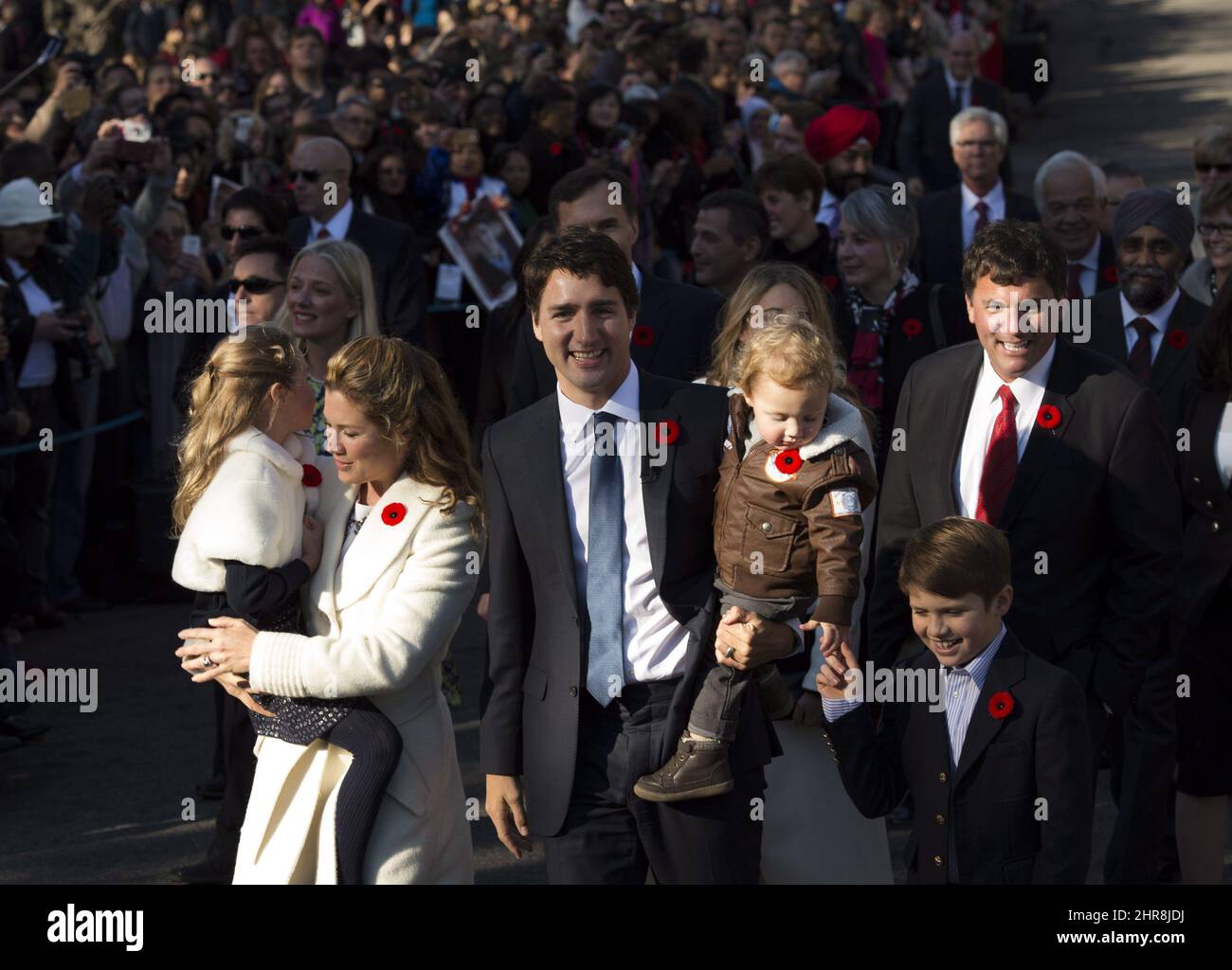 Prime Minister-designate Justin Trudeau, his wife Sophie Gregoire ...