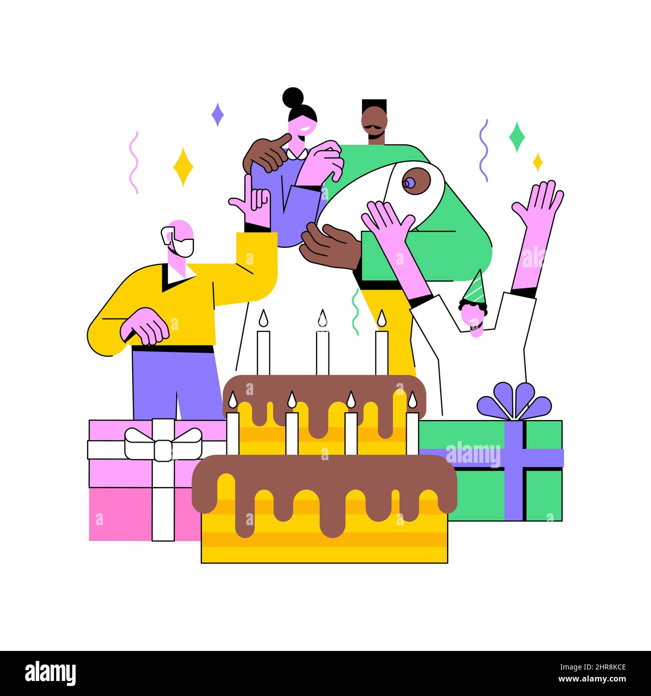 Family tradition abstract concept vector illustration. Family reunion ...