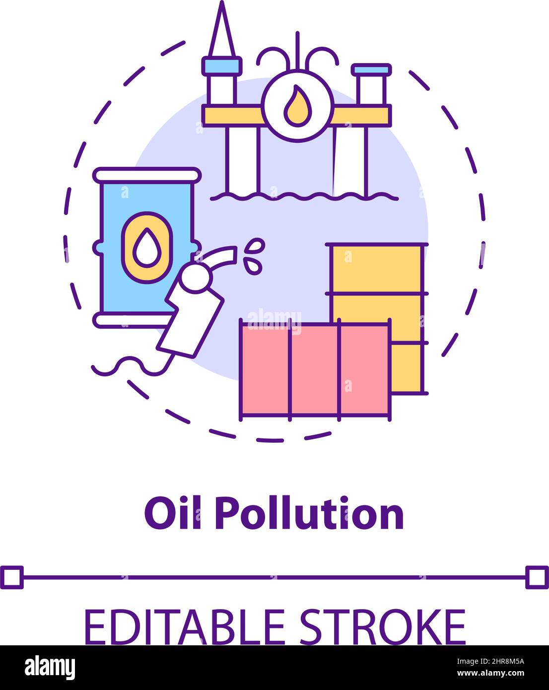 Oil pollution concept icon Stock Vector Image & Art - Alamy
