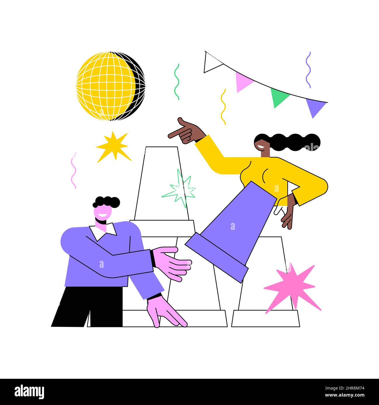 Party game abstract concept vector illustration. Party time, family fun ...