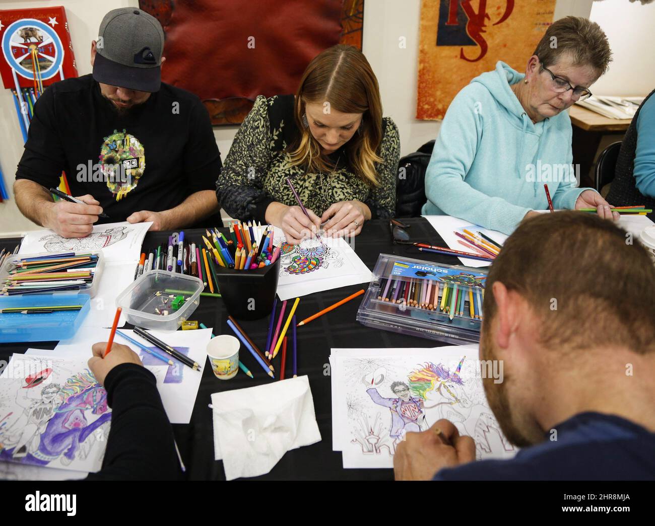 Adults colour in designs by Crystal Salamon, an illustrator and adult ...