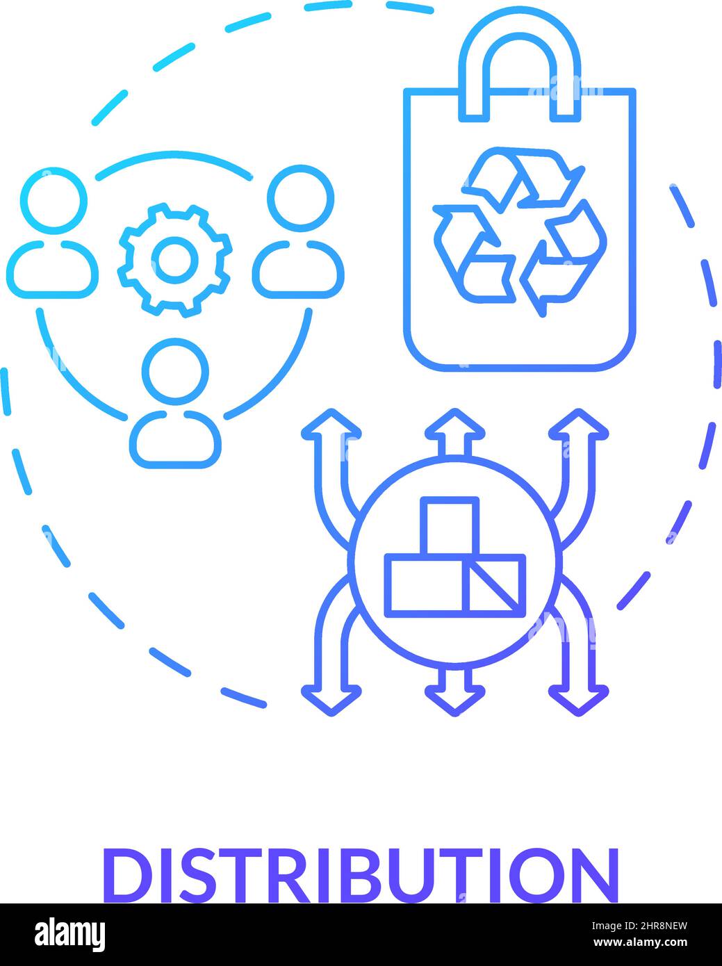 Distribution blue gradient concept icon Stock Vector Image & Art - Alamy